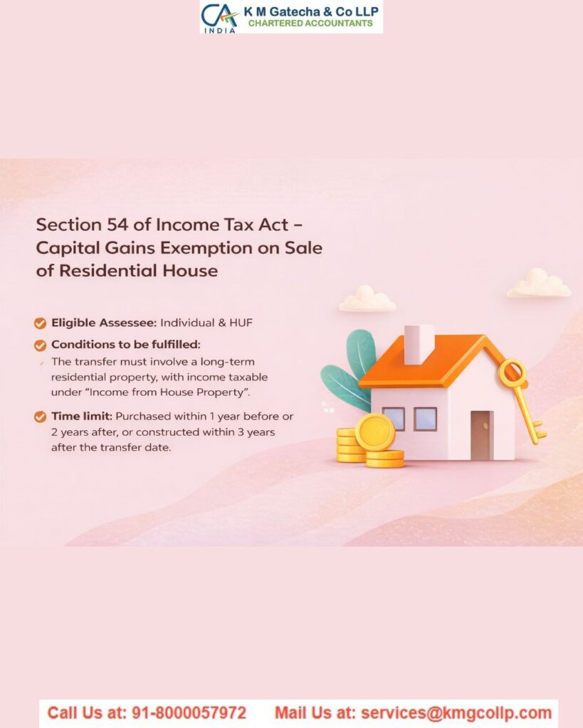 Section 54 of the Income Tax Act Capital Gain Exemption Sale