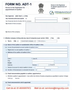 Form ADT-1 for Appointment of Auditor: Due Date, Filing