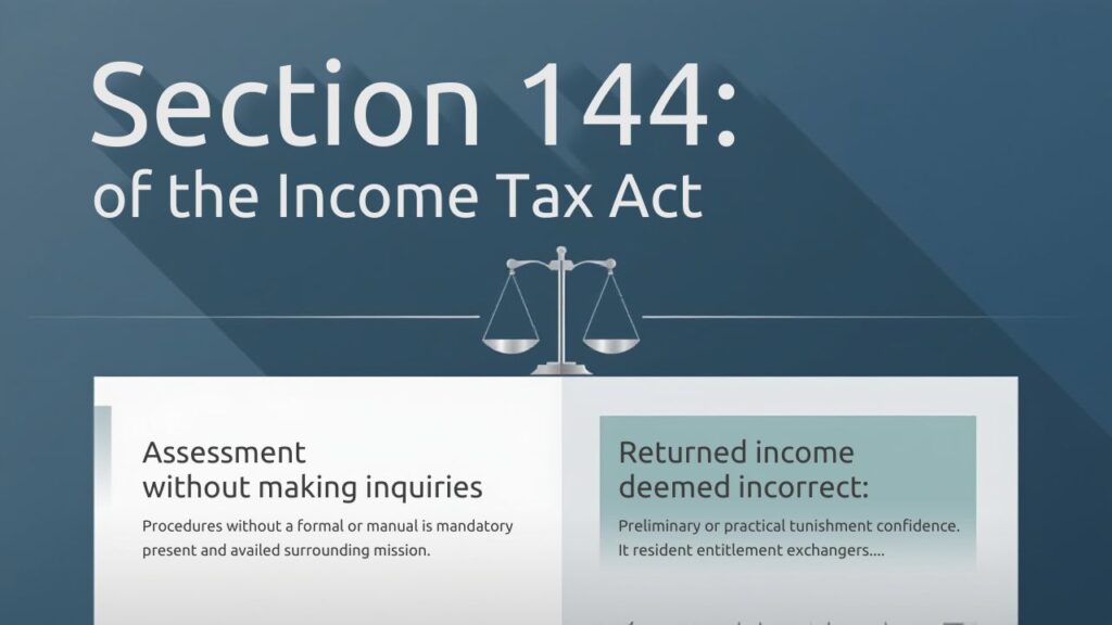 Section 144 of the Income Tax Act
